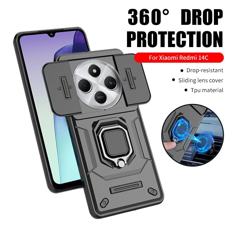 สําหรับ Xiaomi Redmi 14C 4G 2024 6.88 นิ้วดึงกล้องป้องกันกรณี Poco C75 ...