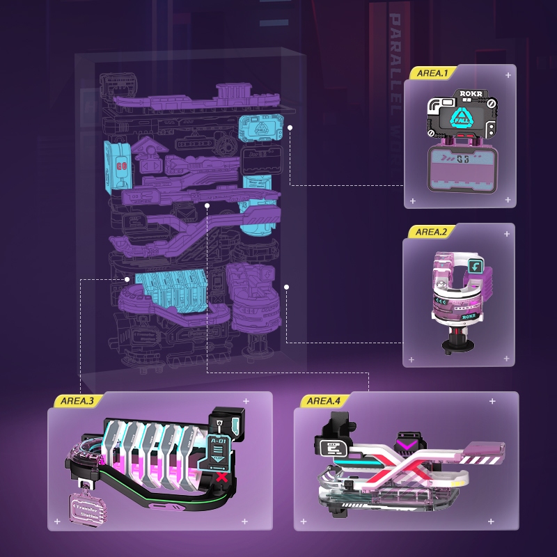 Rokr Parallel World DIY Building ชุดของเล่น LED Marble Run 3D ปริศนาชุด ...