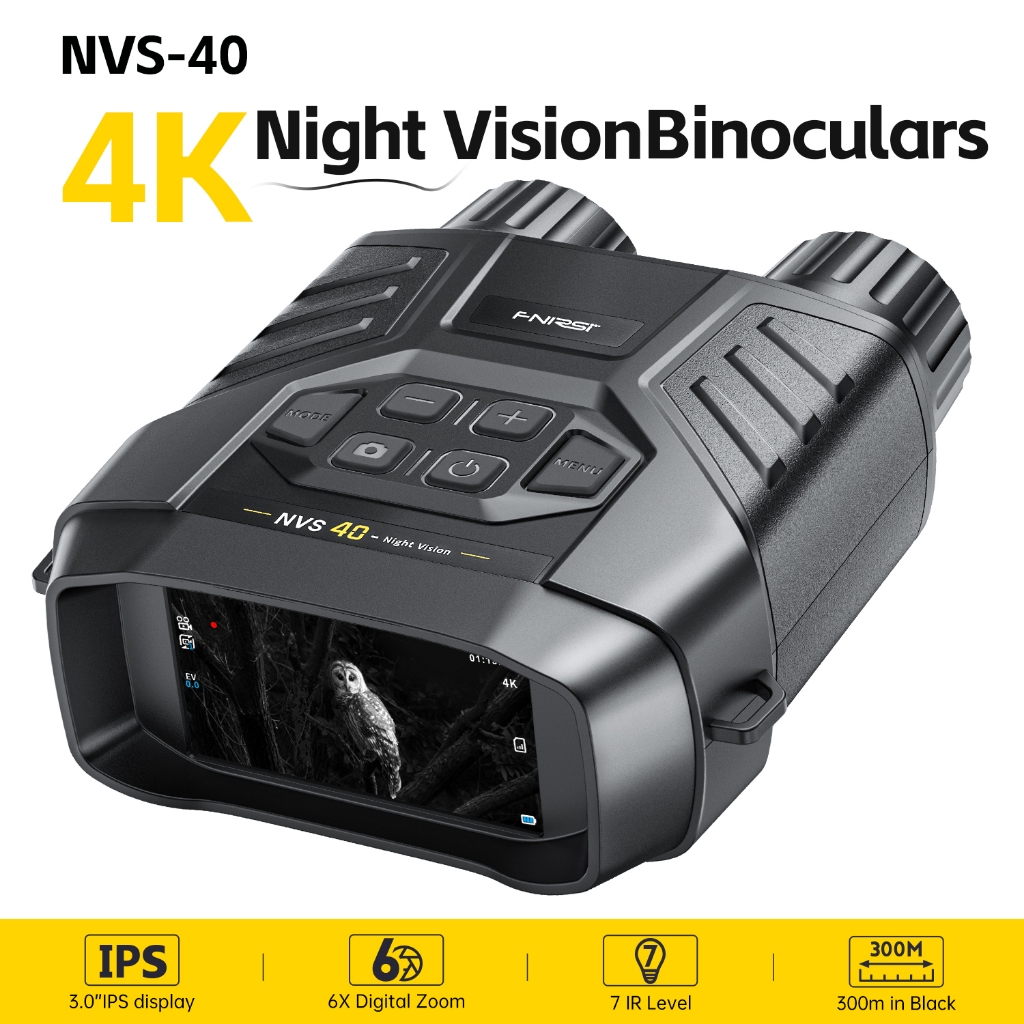 Fnirsi NVS-40 กล้องโทรทรรศน์ 4K HD กล้องส่องทางไกล Night Vision Goggles ...