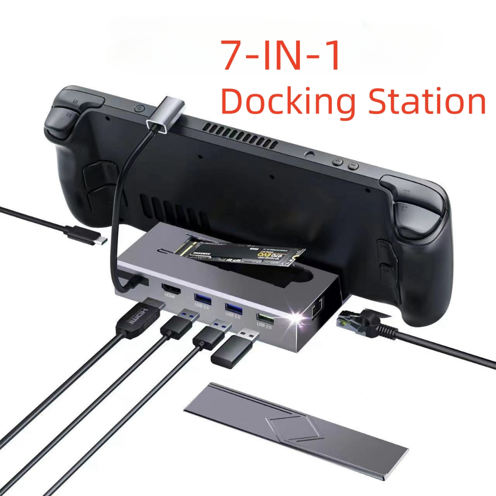 Docking Station 7-IN-1 USB Type-c Dock Hub สําหรับ Steam Deck Switch ...