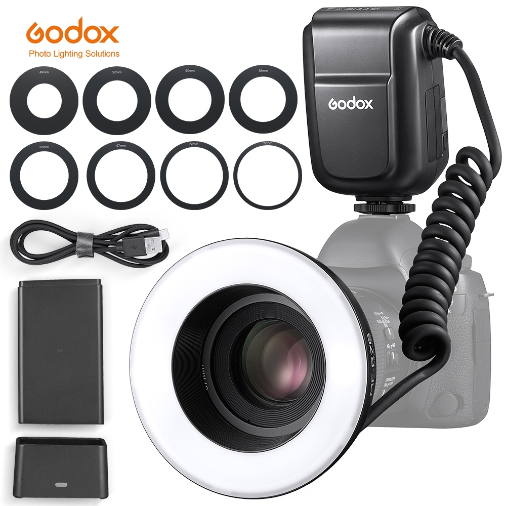 Godox MF-R76 RING76 5000K Macro LED Ring Light Speedlite Flash Light ...