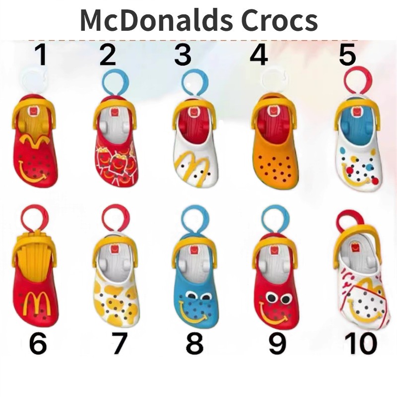 Mcdonals Crocs พวงกุญแจ Mini Mcdo Crocs Mcdonals พวงกุญแจรองเท้าแตะ ...