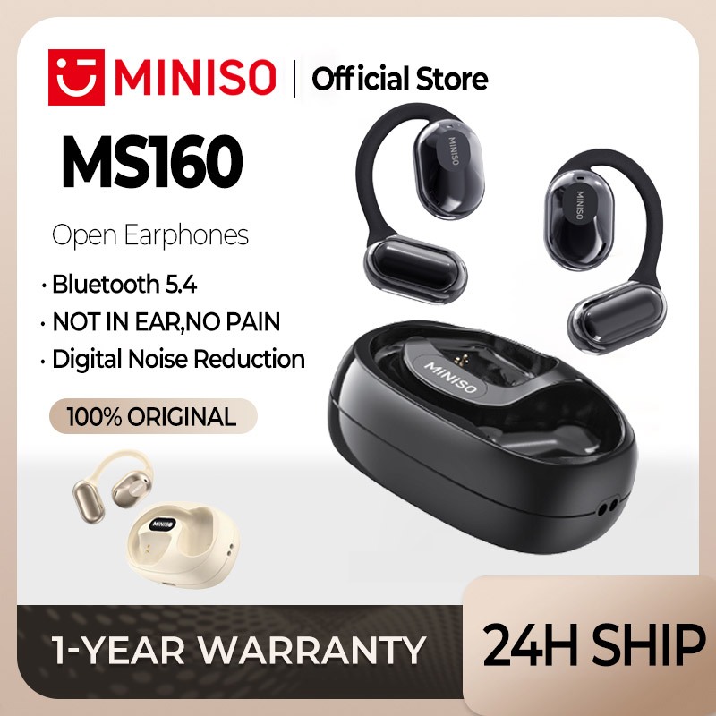 Miniso MS160 หูฟัง เปิดหูเสียงรบกวน หูฟังบลูทูธ บลูทูธ 5.4 หูฟังไร้สาย ...