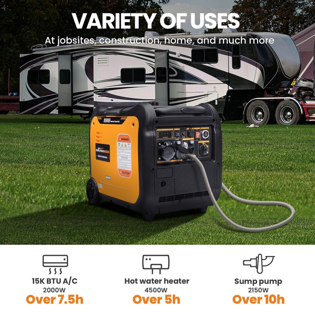 maXpeedingrods 5500W เครื่องปั่นไฟ เบนซิน องกำเนิดไฟฟ้ แบบพกพา RV Power ...