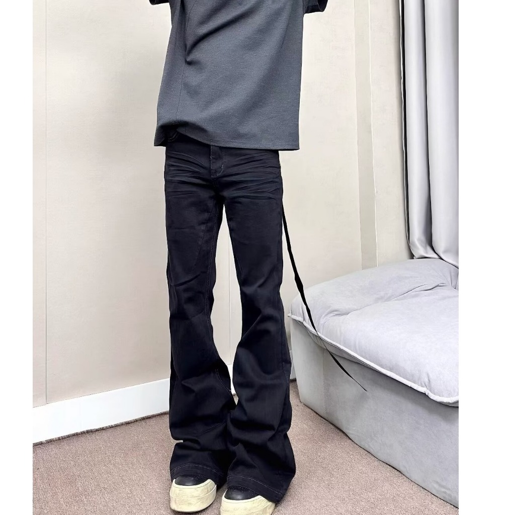 American High Street Streamer Stretch Flared Jeans Men Black S-3XL ...