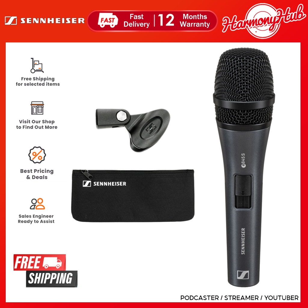 ไมโครโฟนมือถือ Sennheiser e845S พร้อมสวิตช์, ไมโครโฟนไดนามิกแบบมือถือ Super Cardioid | Shopee ...