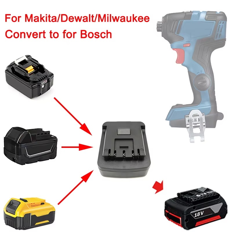ตัวแปลงอะแดปเตอร์แบตเตอรี่สําหรับ Makita/Dewalt/Milkwaukee 18V 20V Li-ion แบตเตอรี่ Bosch 18V Li ...
