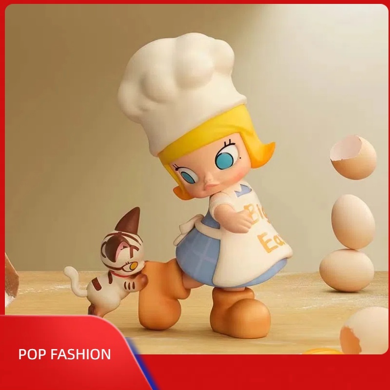 Popmart MOLLY Bread Head series hand-done blind box ของเล่นตกแต่งเทรนด์ ...