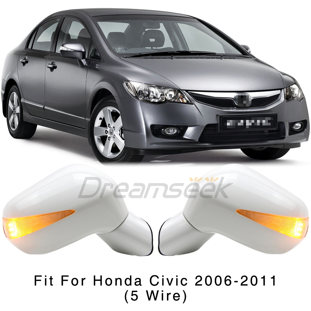 คู่ประตูด้านข้างกระจกสําหรับ Honda Civic FA1 FD1 FD2 2006-2011 กระจกมอง ...
