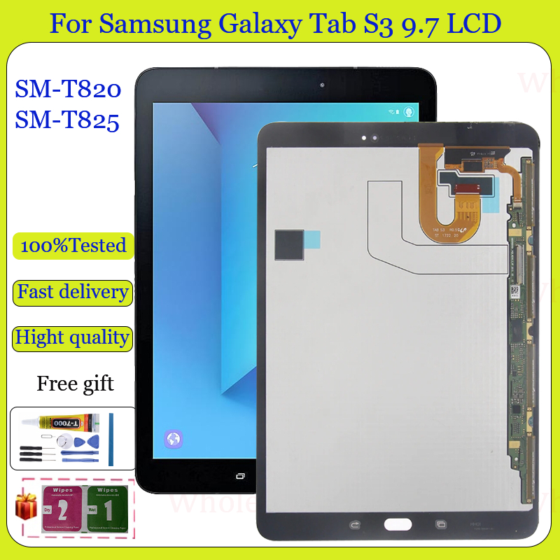 สําหรับ Samsung GALAXY Tab S3 9.7 LCD T820 T825 T827 จอแสดงผล Touch Screen Digitizer Assembly ...