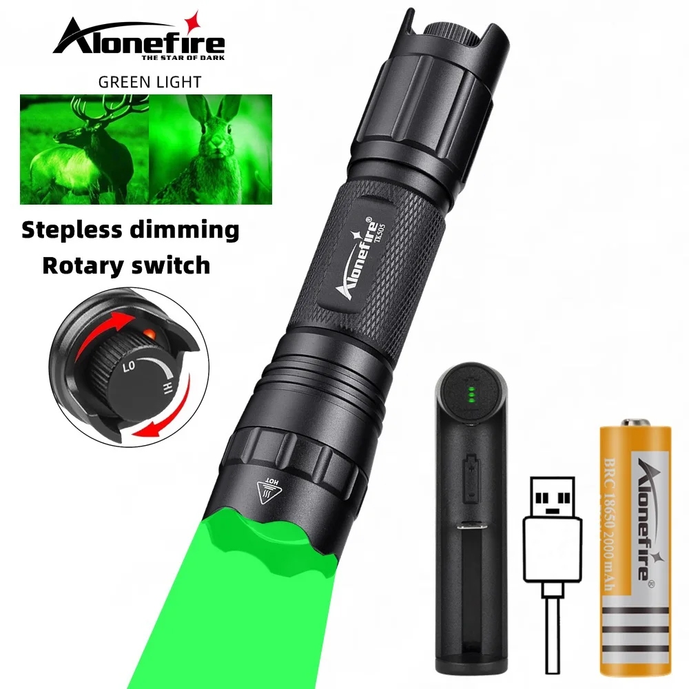 Alonefire TK505 ไฟฉายซูม LED ไฟฉายแสงสีเขียวโคมไฟลูกเสือกลางคืน 520 ...