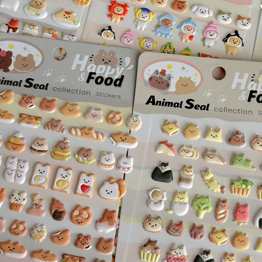 โอยา | 3d 3D mini Animal Stickers happy food Series | Shopee Thailand
