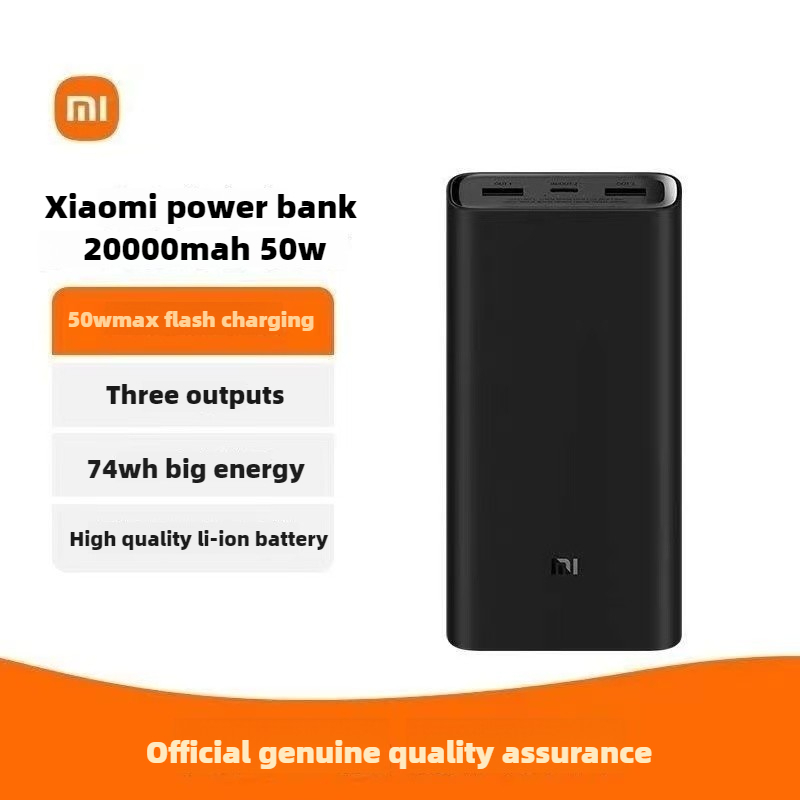 Xiaomi 50W 20000mah Powerbank Super Flash Charger Mobile Power Outdoor Charging QC Fast Charge ...