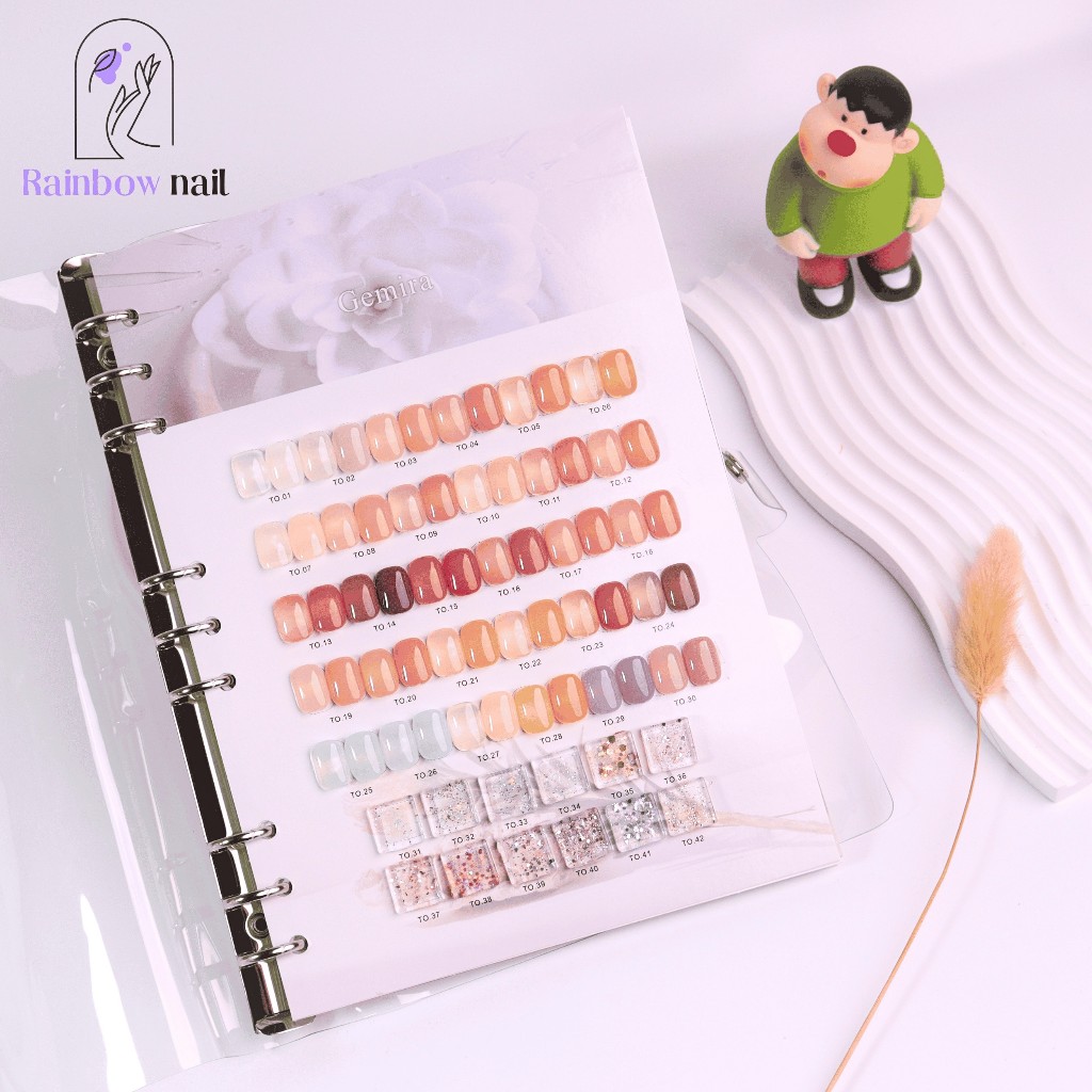GEMIRA NAIL ชุดยาทาเล็บเจล 42 สี（ยาทาเล็บเจลใส 30 สี + ยาทาเล็บเจลกลิต ...