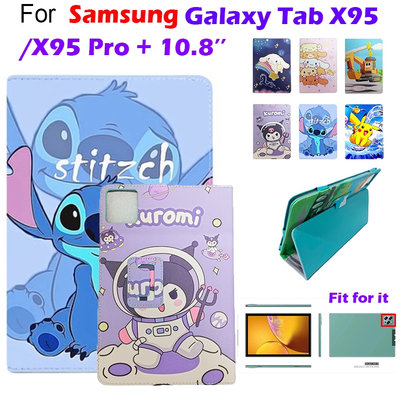 การ์ตูนไฟแช็กทินเนอร์ PU หนังสําหรับ Galaxy Tab X95 แท็บเล็ต 10.8 นิ้ว ...