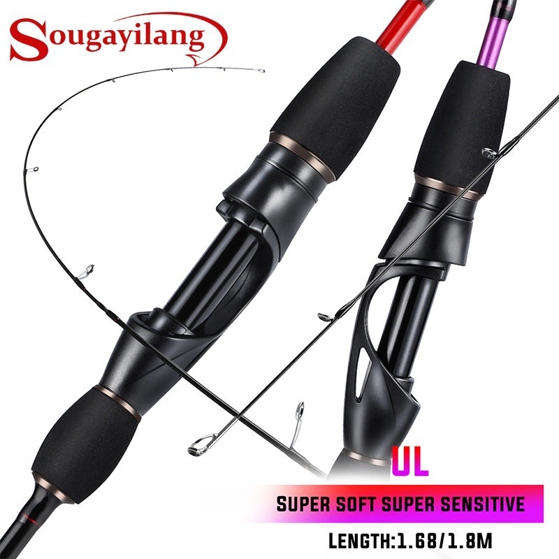 Sougayilang (1.8m) UL Spinning Fishing Rod Super Soft Rod 2 ส่วน Rod ...