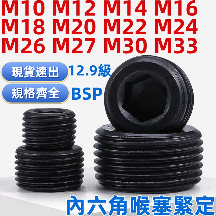 ((M10-M33) 12.9 เกรด High-Strength Throat Plug สกรูมาตรฐาน BSP หยุดสกรู ...