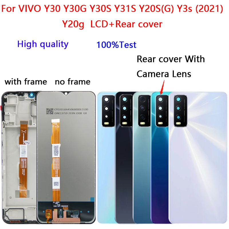 สําหรับ VIVO Y30 Y30G Y30S Y31S Y20S (G) Y3 มาตรฐาน Y20g จอแสดงผล LCD Touch Screen กรอบ ...
