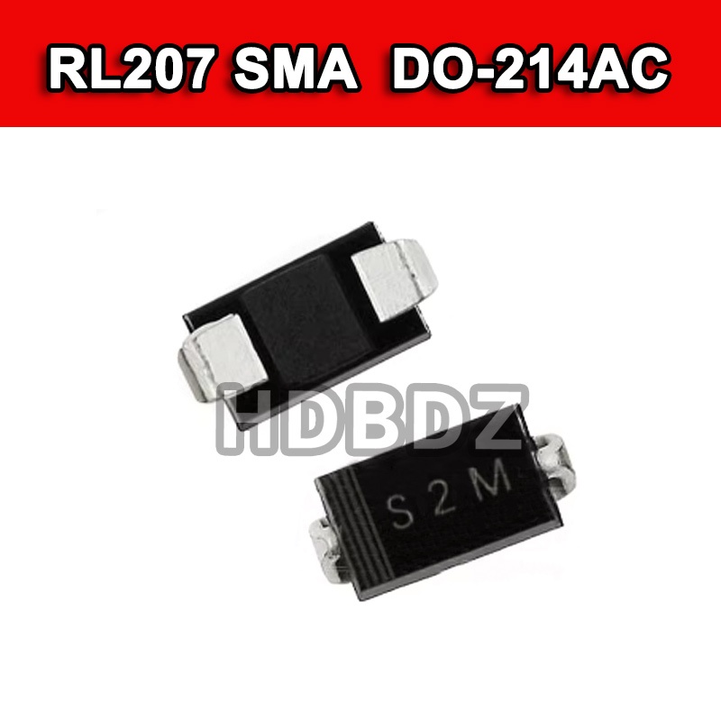 20~100pcs RL207 DO-214AC SMA Rectifier ไดโอด IC S2M 2A/1,000V | Shopee Thailand
