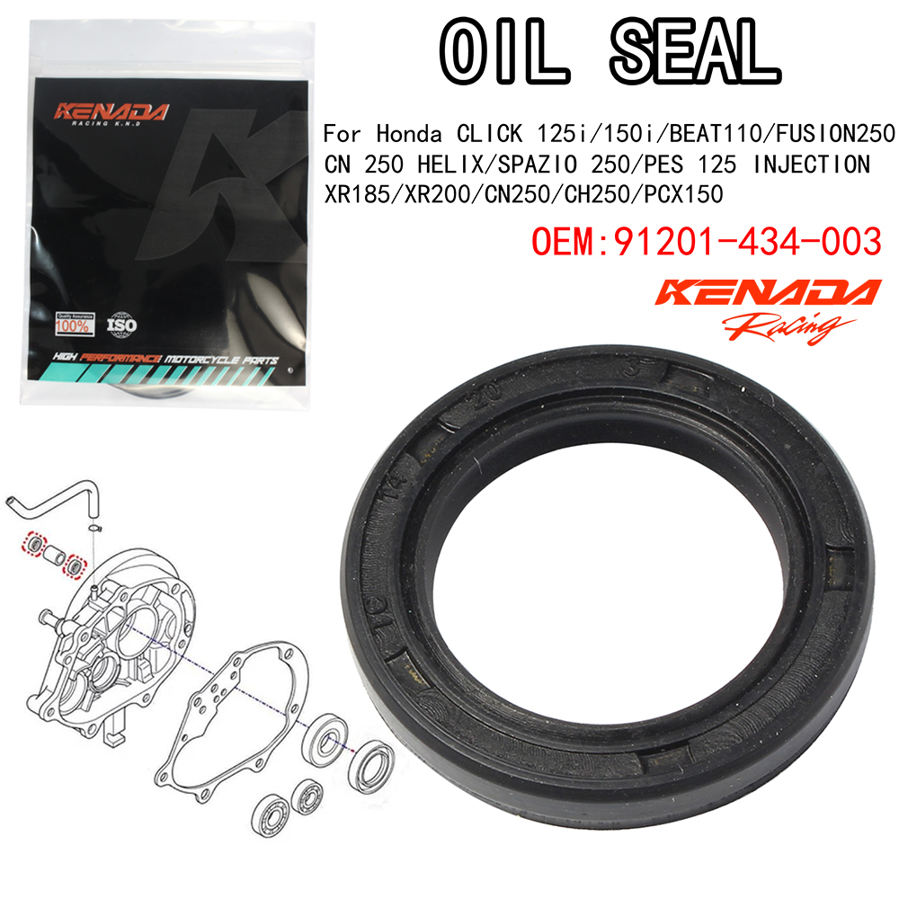 KENADA RACING for 91201-434-003 ซีลกันน้ำมัน 4x20x3 สำหรับรุ่น PCX150 ...
