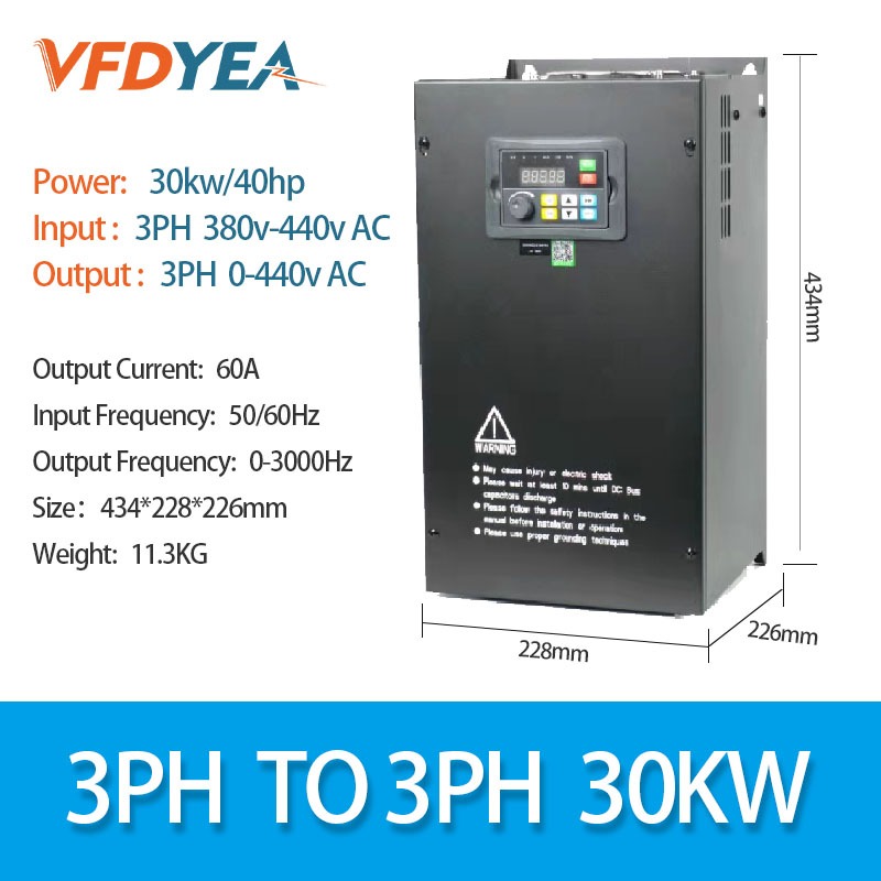 30kw(40hp) VFD Vector Control Frequency Inverter สําหรับมอเตอร์ 3 เฟสเอาต์พุต | Shopee Thailand