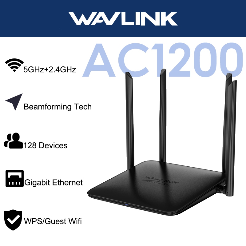 Wavlink AC1200 เราเตอร์ไร้สาย Dual Band 2.4GHz+5GHz Long Range Wifi ...