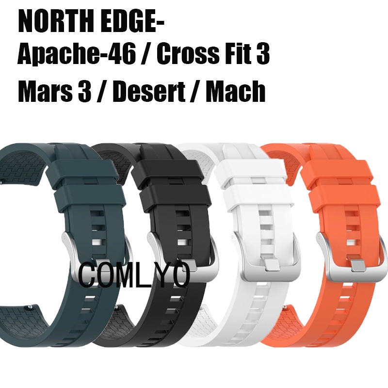 สําหรับ NORTH EDGE APACHE-46 DESERT Mach CROSS Fit 3 Mars 3 สมาร์ทนาฬิกา 22 มม.ซิลิโคนกีฬานุ่ม ...