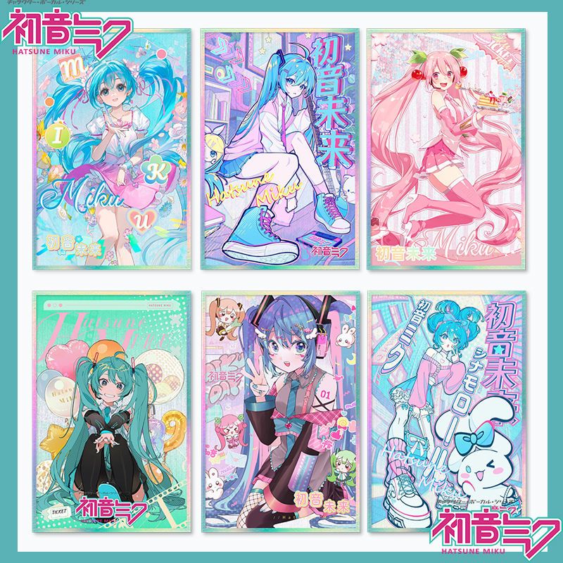 6 Hatsune Miku Acrylic การ์ดแข็งหนา Double Flash Color Card ของขวัญวัน ...