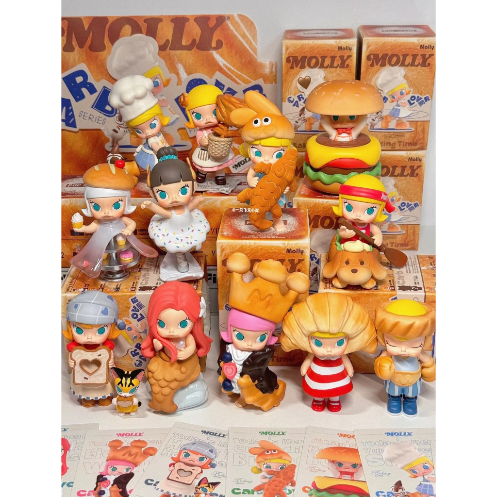 ของแท้ POPMART MOLLY Carb Lover Series คนที่รักขนมปัง Baking Time ของเล่นศิลปะอย่างเป็นทางการ ...