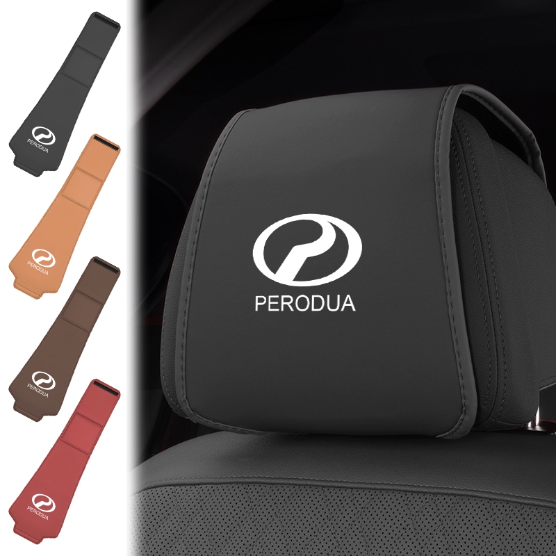 1/2pcs PU หนังรถที่นั่งปลอกหมอนรถที่นั่ง Headrest สนับสนุนตกแต่ง Pad ...