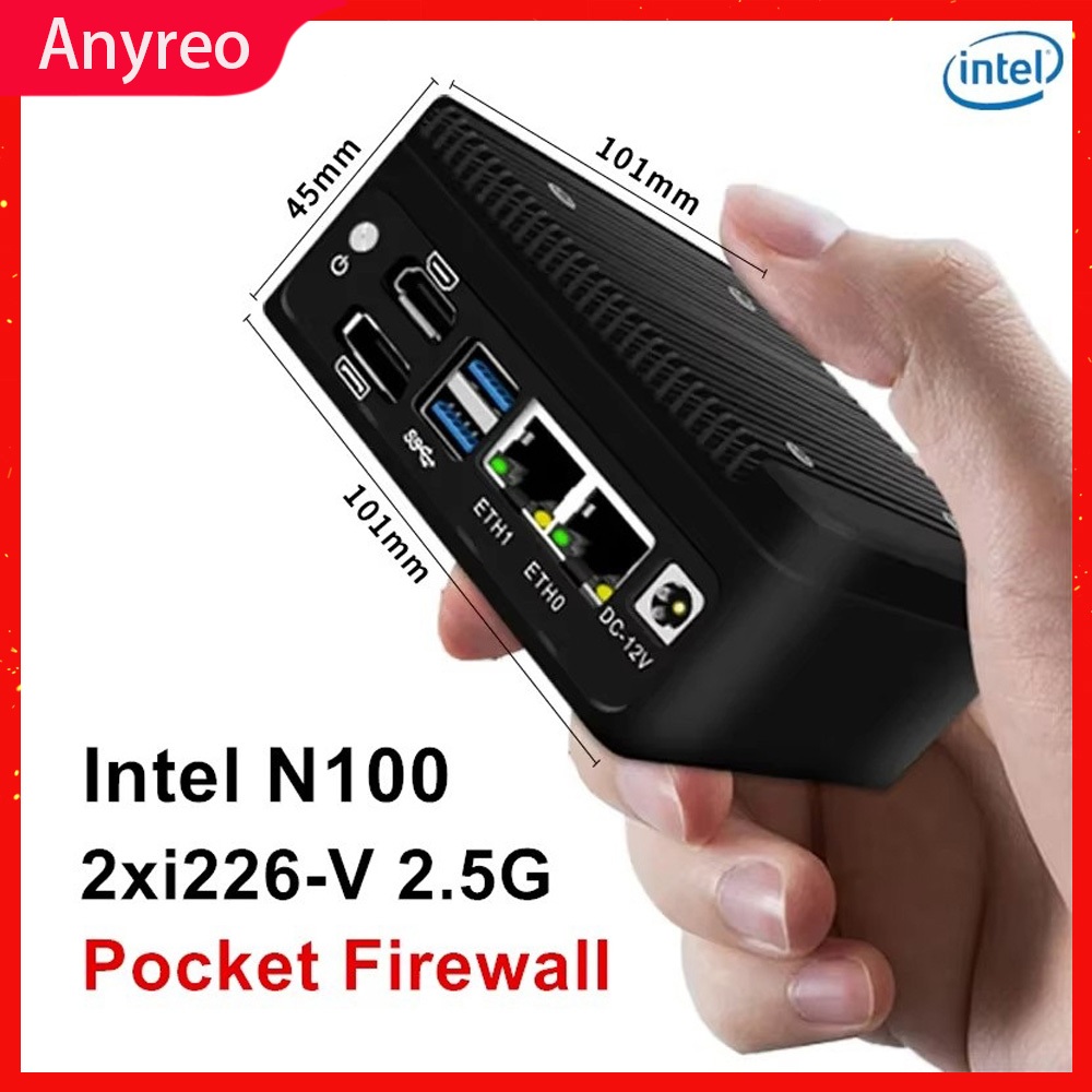 2 * Intel i226-V 2.5G LANs Fanless pfSense soft Router Pocket Firewall Router 12th Gen Alder ...