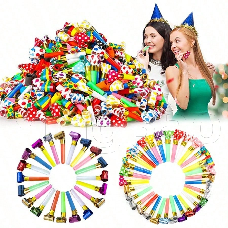 100 ชิ้น Party Blowers Noisemakers ตลก Party Horns Blowouts สีสัน Party ...