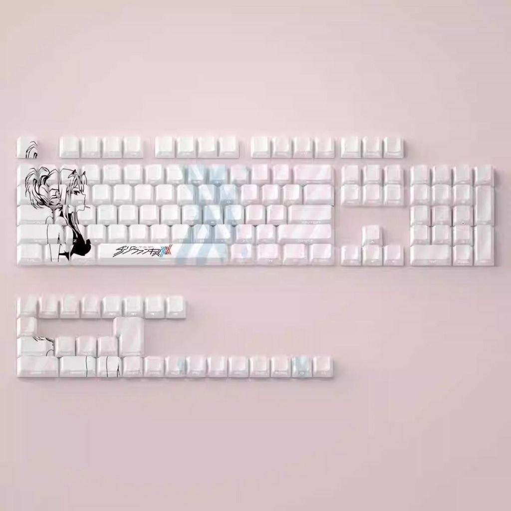 -LW- Darling 02 Zero Two Mechanical Keyboard Side Printing Keycap ...