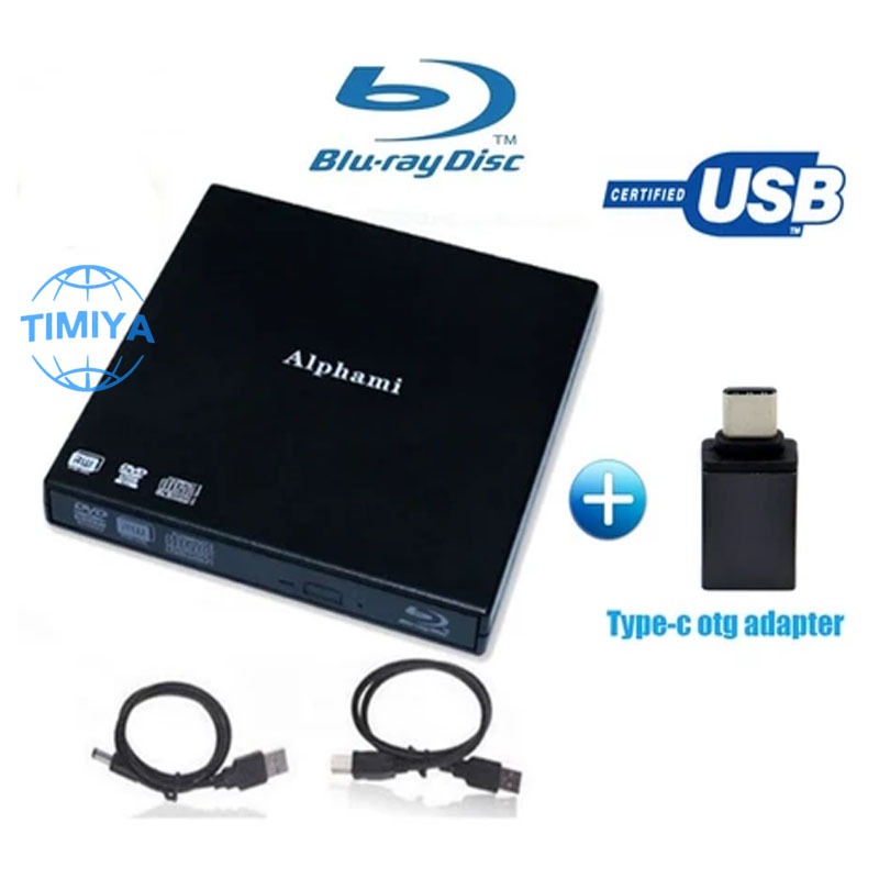 USB ภายนอก 1080P HD Blu-ray drive Player Burner,BD-RW BD DVD CD Player ...