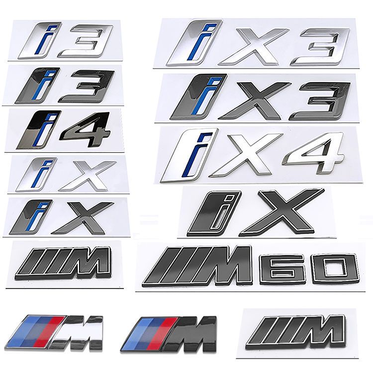 ป้ายรถ BMW I3 iX3 ใหม่พร้อมป้ายตัวอักษร I4 ดัดแปลงสีดํา IX4 ป้ายด้านหลัง IX M60 สติ๊กเกอร์ติดรถ ...