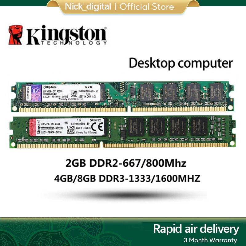 Kingston DDR3 RAM 8g 4g 2g 667Mhz 800Mhz 1600mhz 1333mhz 1066mhz หน่วยความจําพีซี PC3-12800U U ...