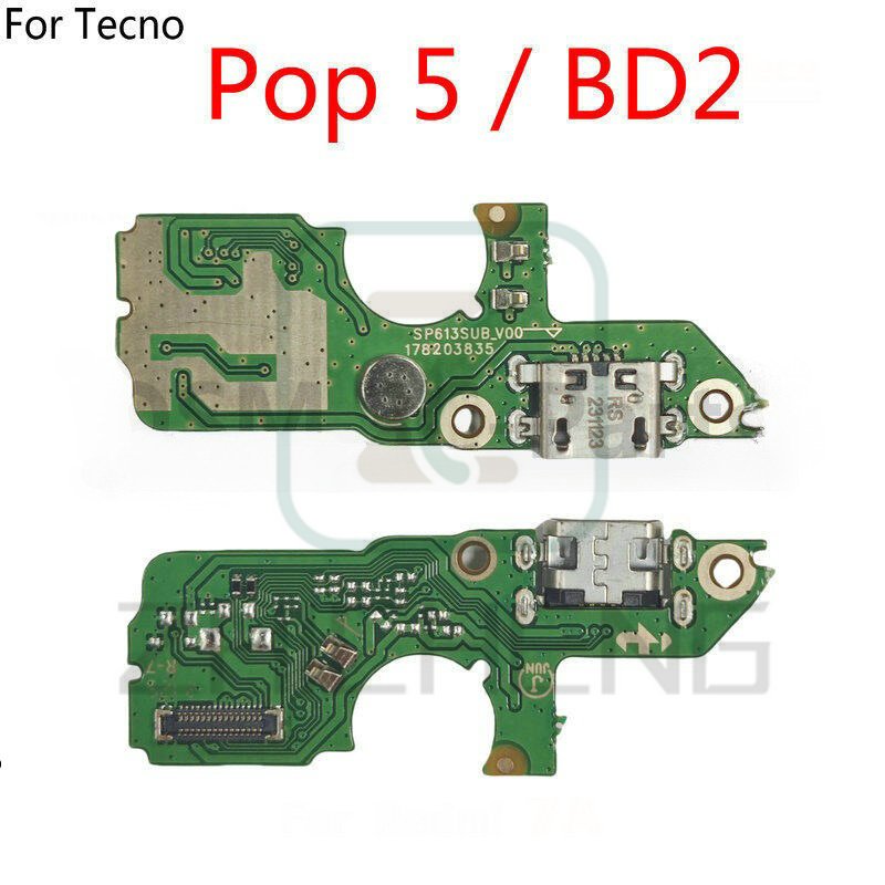 สําหรับ Tecno Pop 5 BD2 บอร์ดชาร์จ USB แท่นชาร์จพอร์ตเสียบแจ็คไมโครโฟน ...