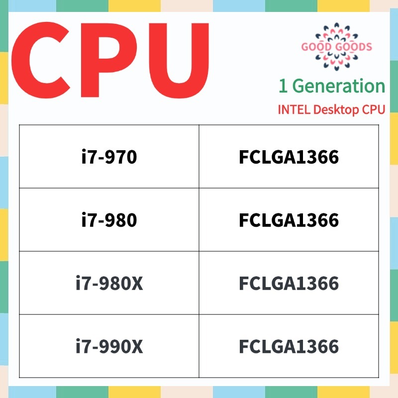 I7-970 i7980 i7-980X i7-990X 1th generation INTEL Core CPU เดสก์ท็อป FCLGA1366 | Shopee Thailand