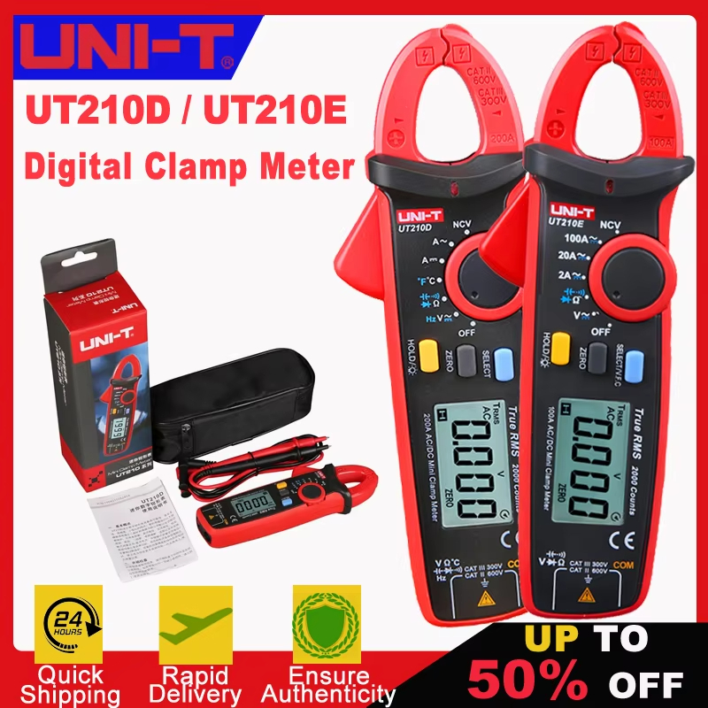 Uni-t แคลมป์มิเตอร์ดิจิตอล UT210A UT210B UT210C UT210E UT210D AC ...