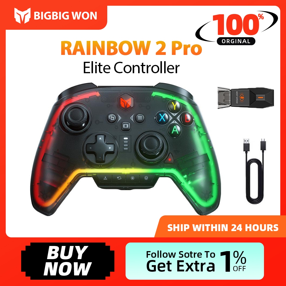 Bigbig WON Rainbow 2 Pro Elite Gaming Controller Hall-Effect ไร้สายบลูทูธ Gamepad Controller ...