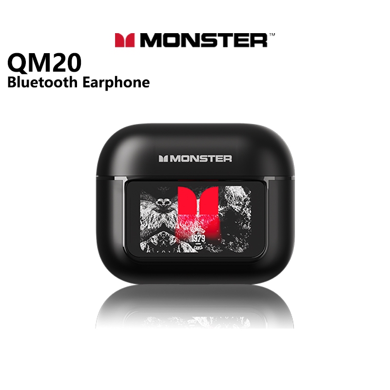 Monster QM20 หูฟังบลูทูธสเตอริโอไร้สาย 5.4 หูฟังลดเสียงรบกวนบลูทูธพร้อมหน้าจอสัมผัสเสียงรบกวน ...