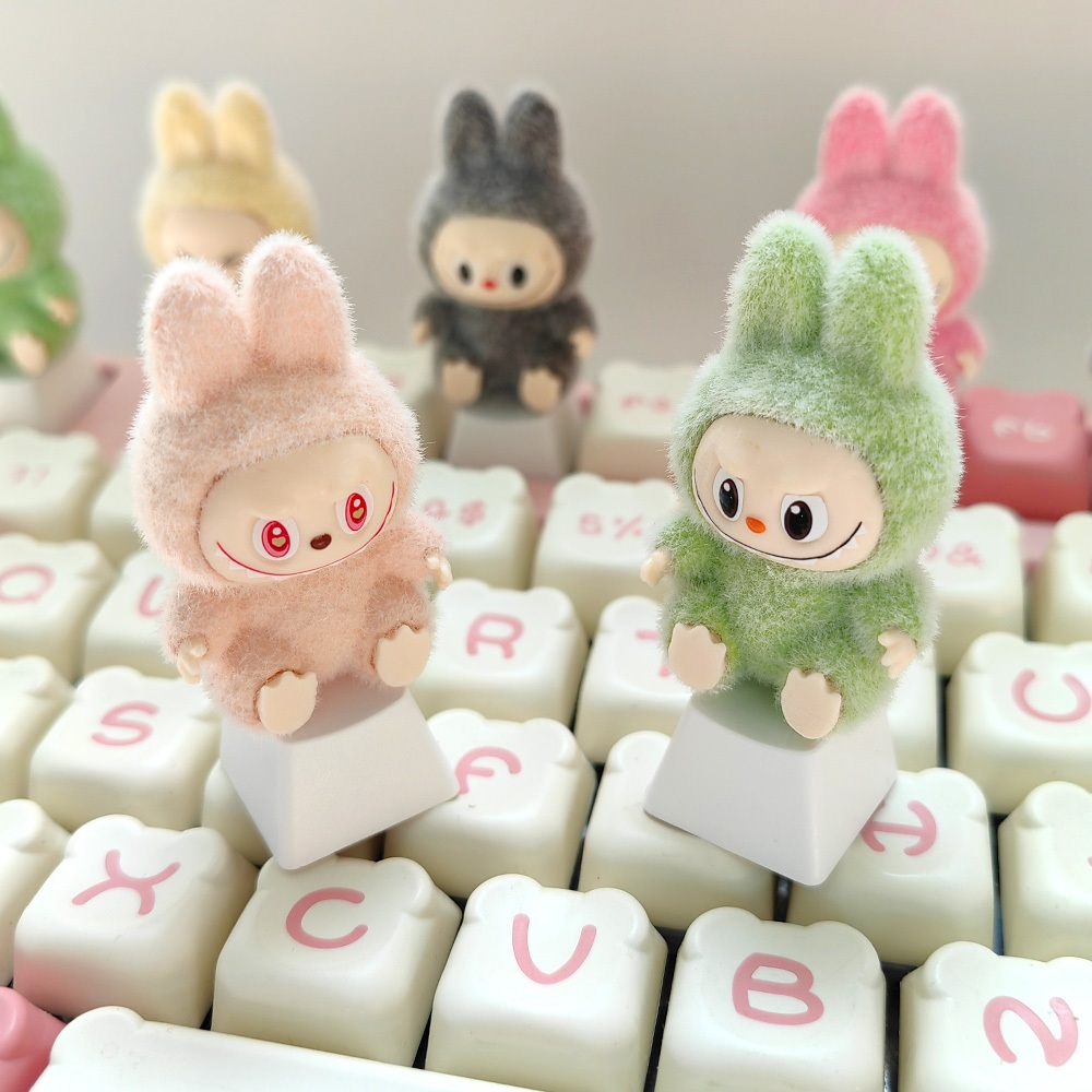 Labubu KEYCAPS Flocking Doll Button คีย์บอร์ดแบบกลไก ปุ่มเฉพาะ ESC ...