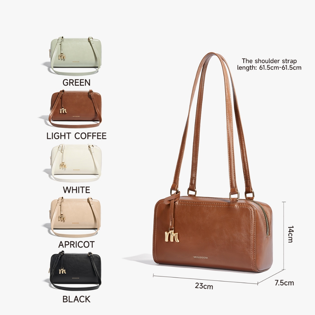 MOSSDOOM Reyna Bag กระเป๋าสะพายไหล่ พร้อมจี้ห้อย สีพาสเทล | Shopee Thailand