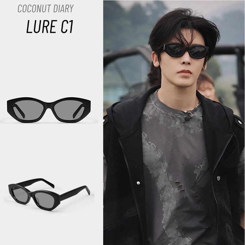Coconut Diary- ใหม่ Lure C1 Cat-eye Frame แว่นกันแดด Acetate สีดํา [3002] | Shopee Thailand