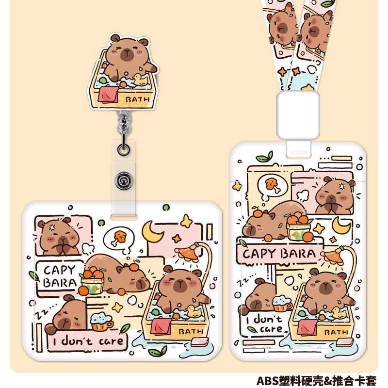 Capybara ID Card Cover ประตูพวงกุญแจรถลิฟท์รถบรรทุกการ์ดป้องกันกรณีผู้ ...