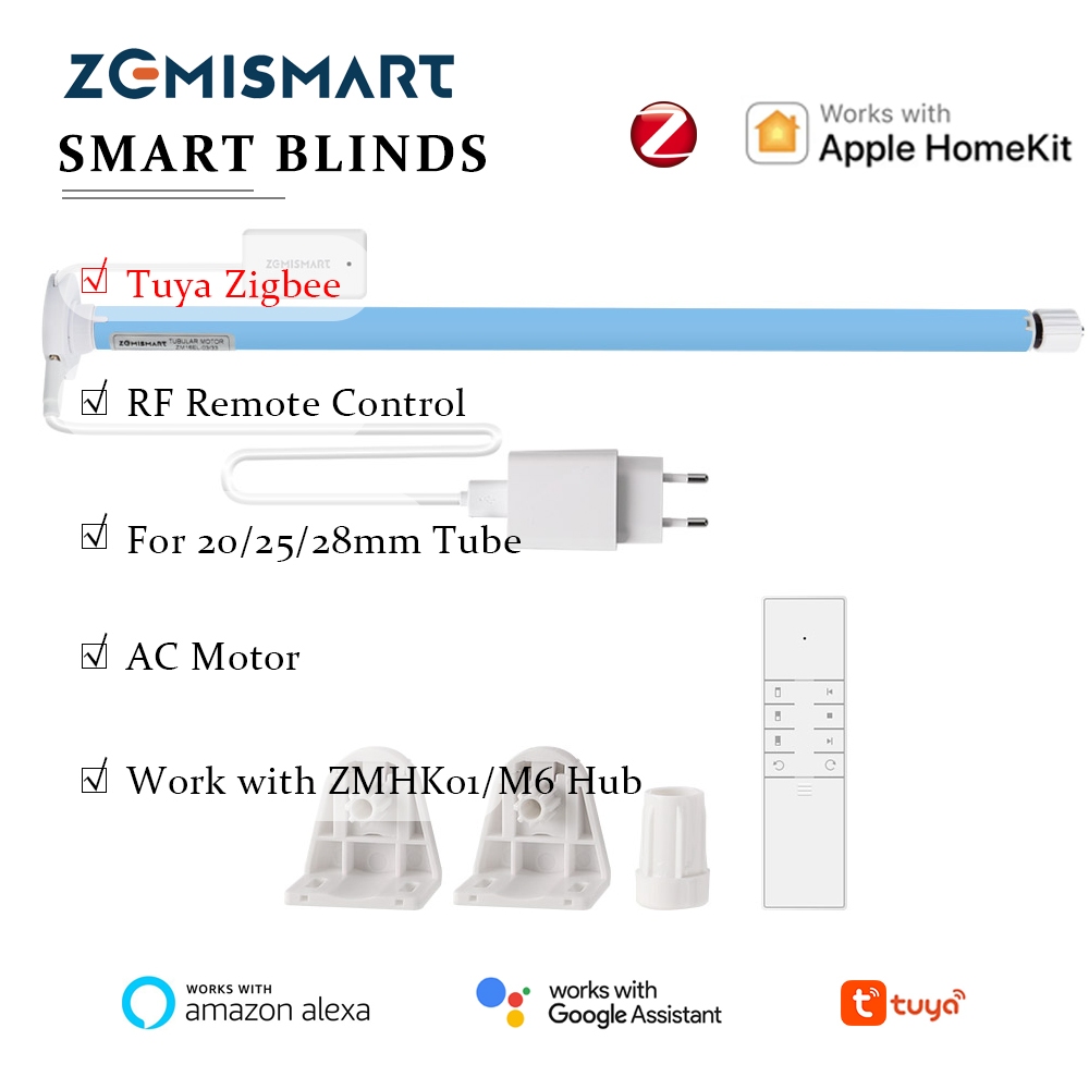 Zemismart Smart Zigbee Blinds Motor สําหรับ 20/25/28 มม.ม่านม้วน,DC 5V Electric Roller Window ...
