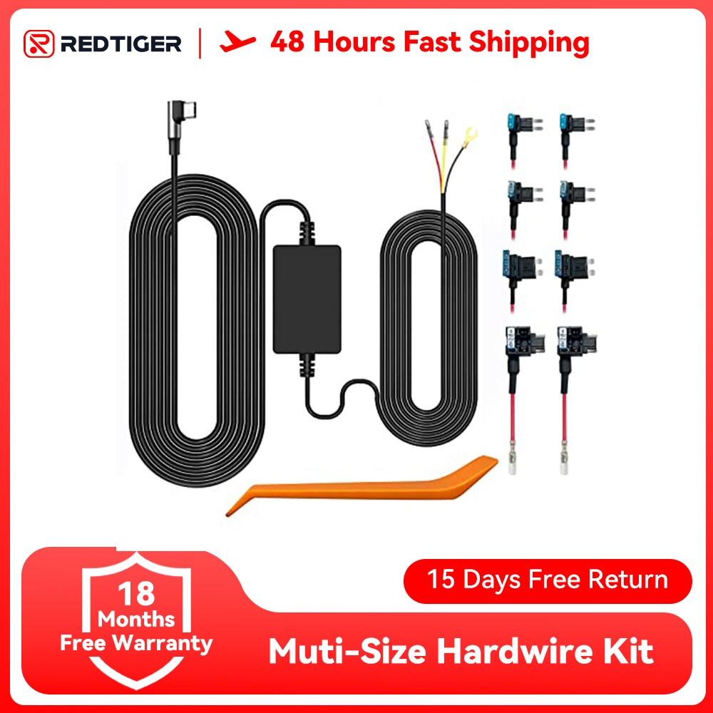 Redtiger Muti-Size Hardwire Kit สําหรับ F8/F9/F17 Mini Dash Cam และ T27/T700 Mirror Dash Cam ...