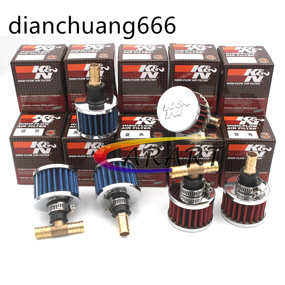 K&n 12 มม.เครื่องยนต์/น้ํามัน Crankcase Breather วาล์วไอดี Mini KN กรอง ...