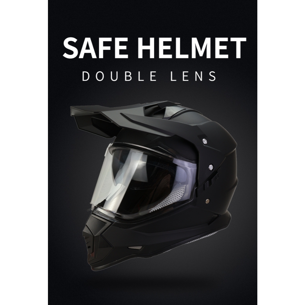 Dot Certified Tension Helmet Four Seasons Dual Lens Motorcycle Helmet ...