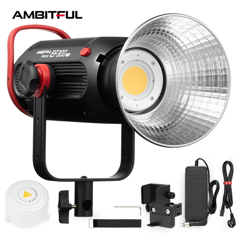 Ambitful EF300 COB 300W LED Video Light 5600K LED ไฟต่อเนื่องในตัว ...